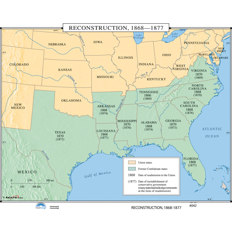 Reconstruction After Civil War Map